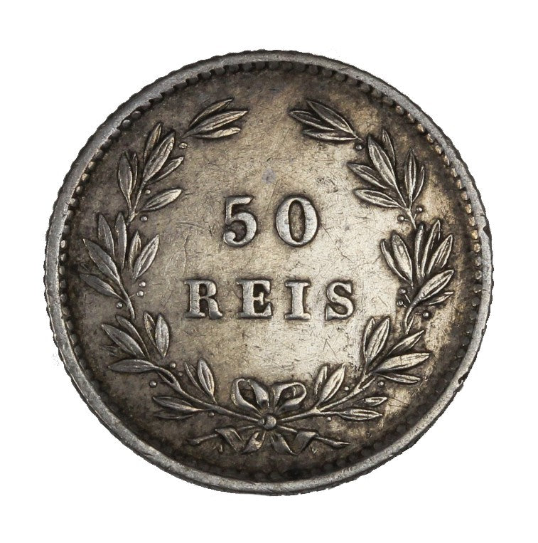 1876 - Portugal - 50 Reis - EF40 – MK Coins