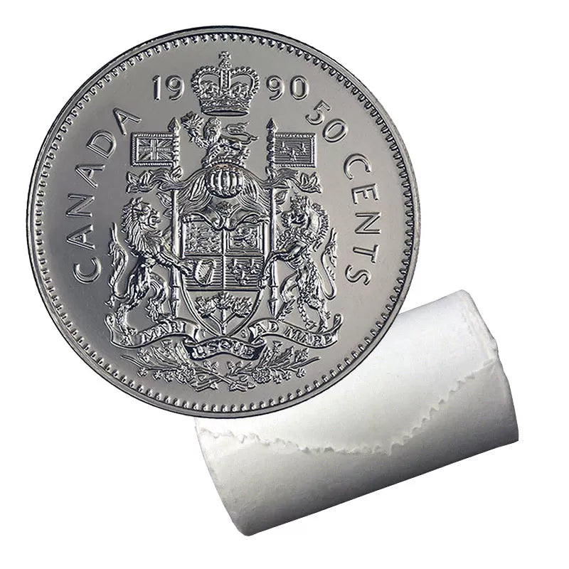1990 - 50c - Canada - Mint Roll (25 pcs) – MK Coins