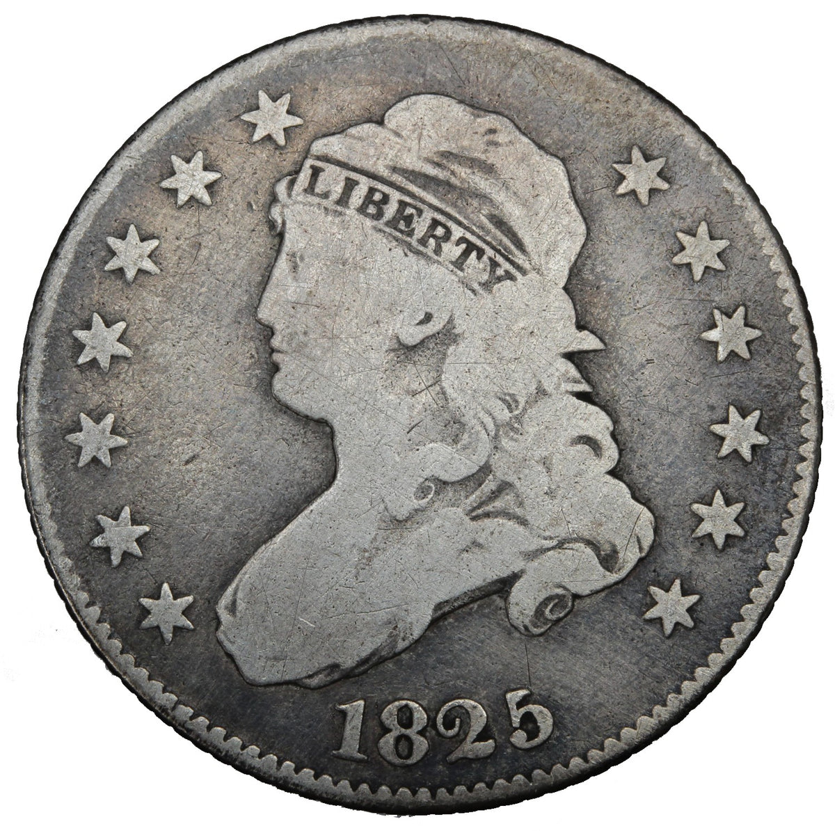 1825 - USA - 25c - 5 over 4 Close Date - VG8 – MK Coins