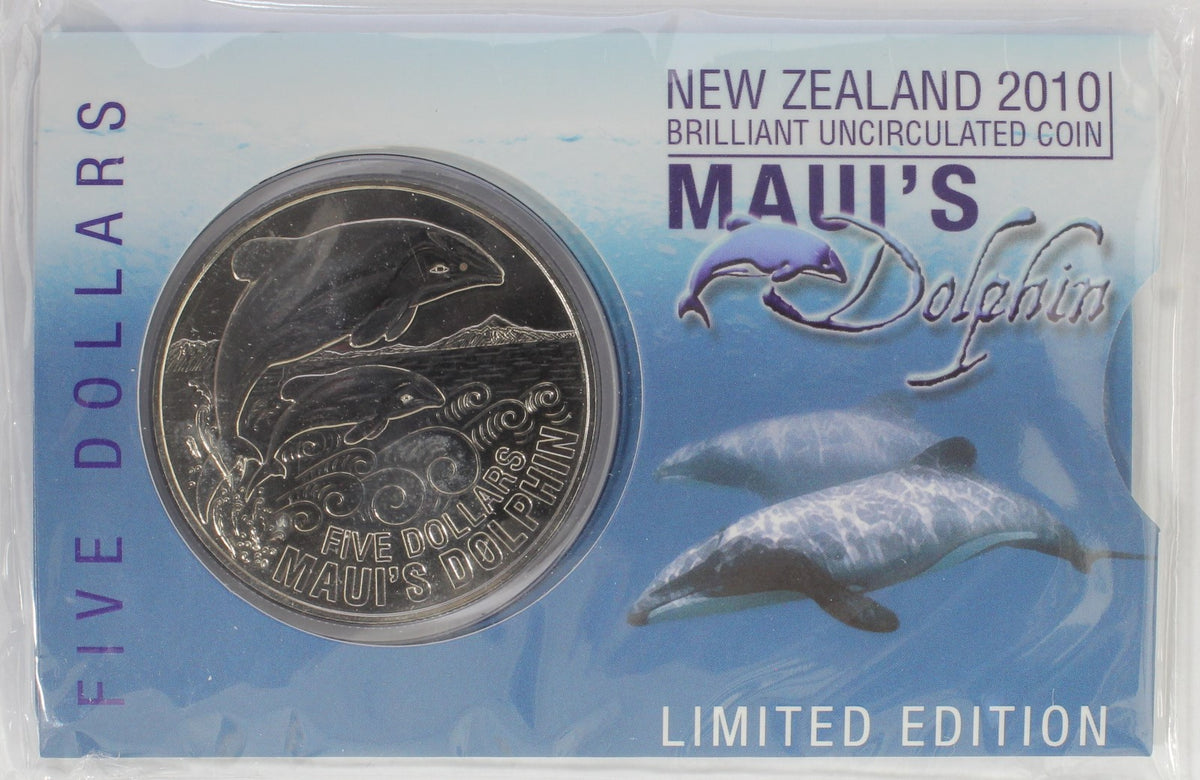 2010 - New Zealand - $5 - Maui's Dolphin - BU – MK Coins