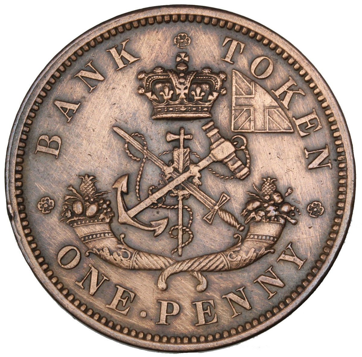 1850 - Bank of Upper Canada - 1 Penny - Without Dot - PC-641 - EF40 ...