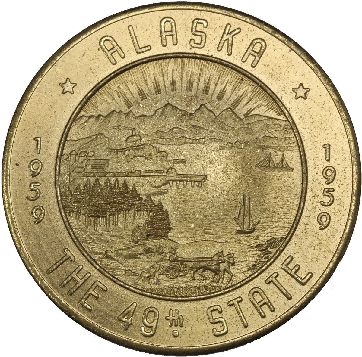 1959 - Fairbanks, Alaska $1.00 Token - The 49th State – MK Coins