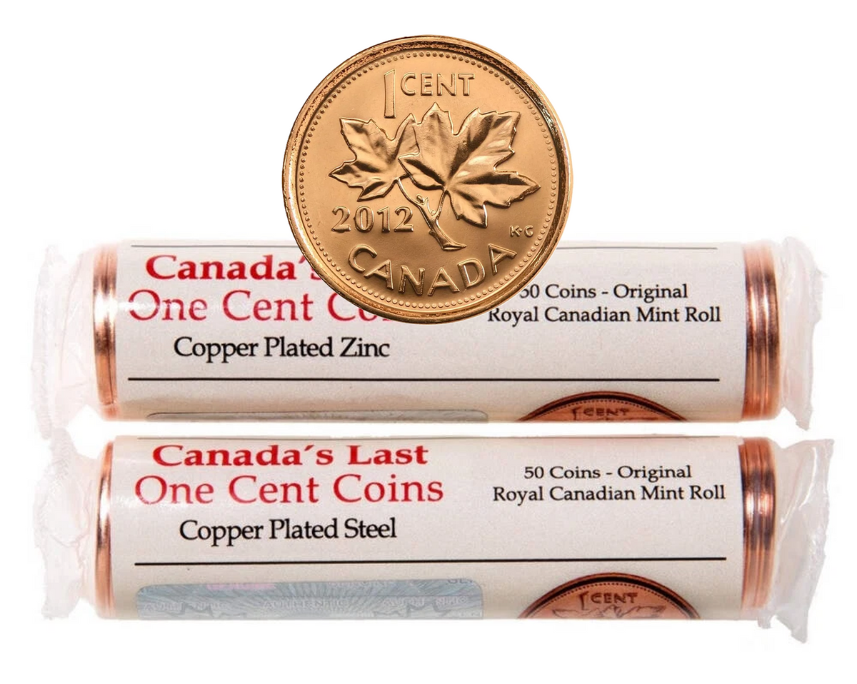 2012 - 1c - Canada's Last One Cent Original Rolls - Mag. and Non-Mag ...