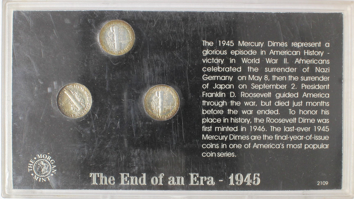 1945 - USA - 10c - 3 Coin Set - The End of an Era – MK Coins
