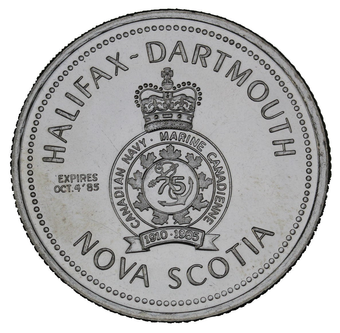 1985 - Halifax/Dartmouth - $1 Municipal Trade Token - UNC – MK Coins