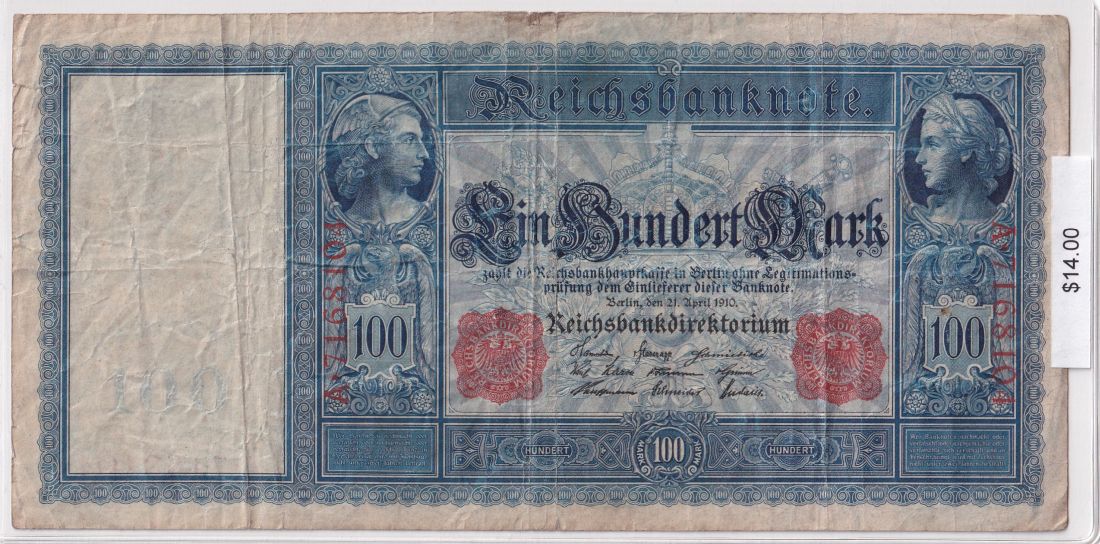 1910 - Germany - 100 Mark - A 7168104 – MK Coins